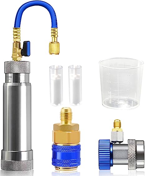 AutoWanderer Tool R134A AC Oil Dye Injector Kit with 2 Quick Couplers ...